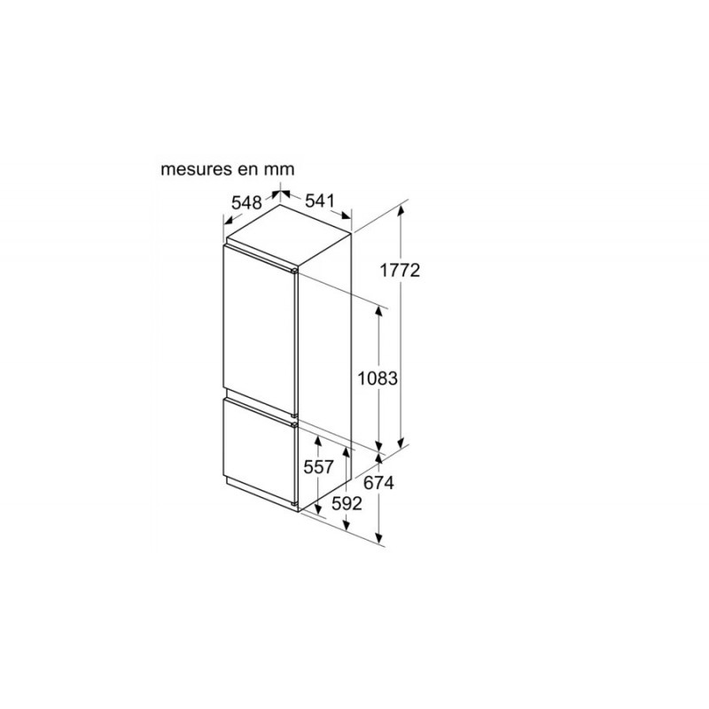 Réfrigérateur combiné intégrable BOSCH KIV87NSF0 | Ménachoc
